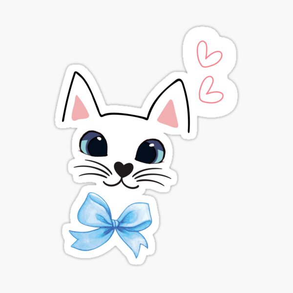 "Cute Kitty Cat Love" Sticker for Sale by PerfectBlend | Redbubble