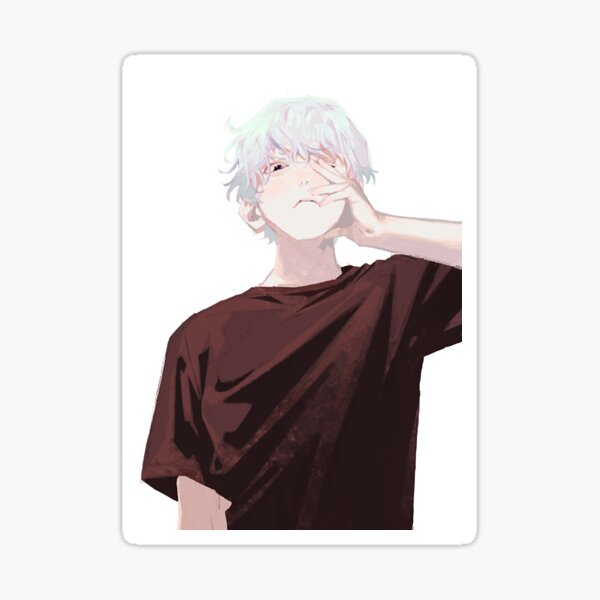 "White-haired boy. " Sticker for Sale by MonicaLop31568 | Redbubble