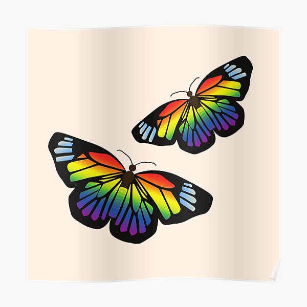 "Pride Monarch Butterfly LGBTQ+ " Poster for Sale by ChloeColors ...