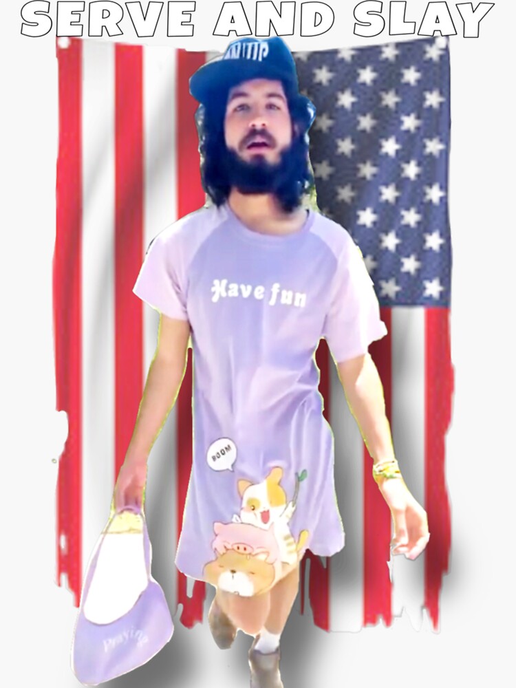 "serve and slay drew Sticker" Sticker for Sale by BrysonRosea | Redbubble