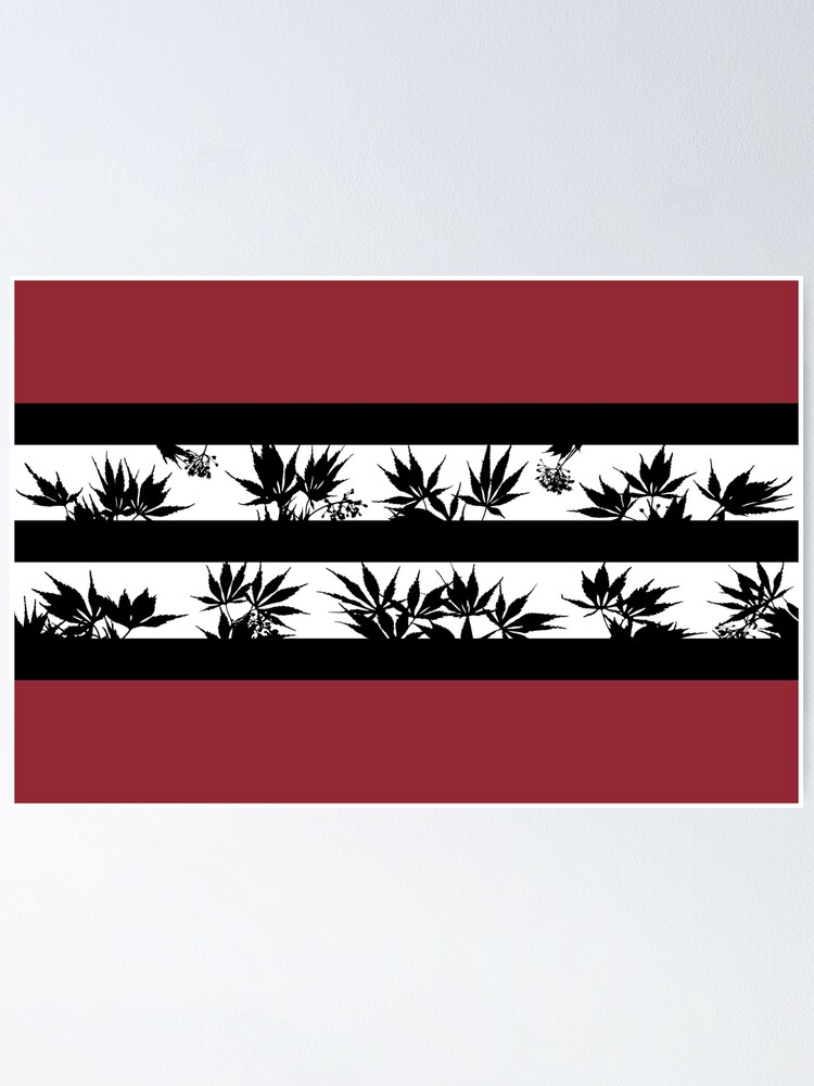 "Japanese Maple Tree Leaf Stripes, Red Color" Poster for Sale by ...