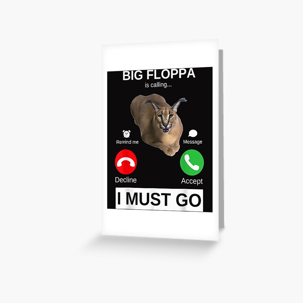 Carte de vœux « Big Floppa appelle Caracal Big Cat Meme Funny Cat ...