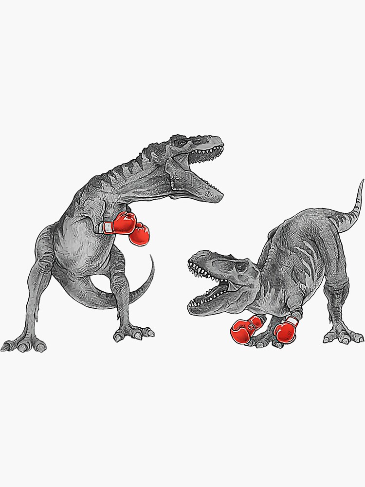 "Funny t rex dinosaur boxing team " Sticker for Sale by oemibade ...