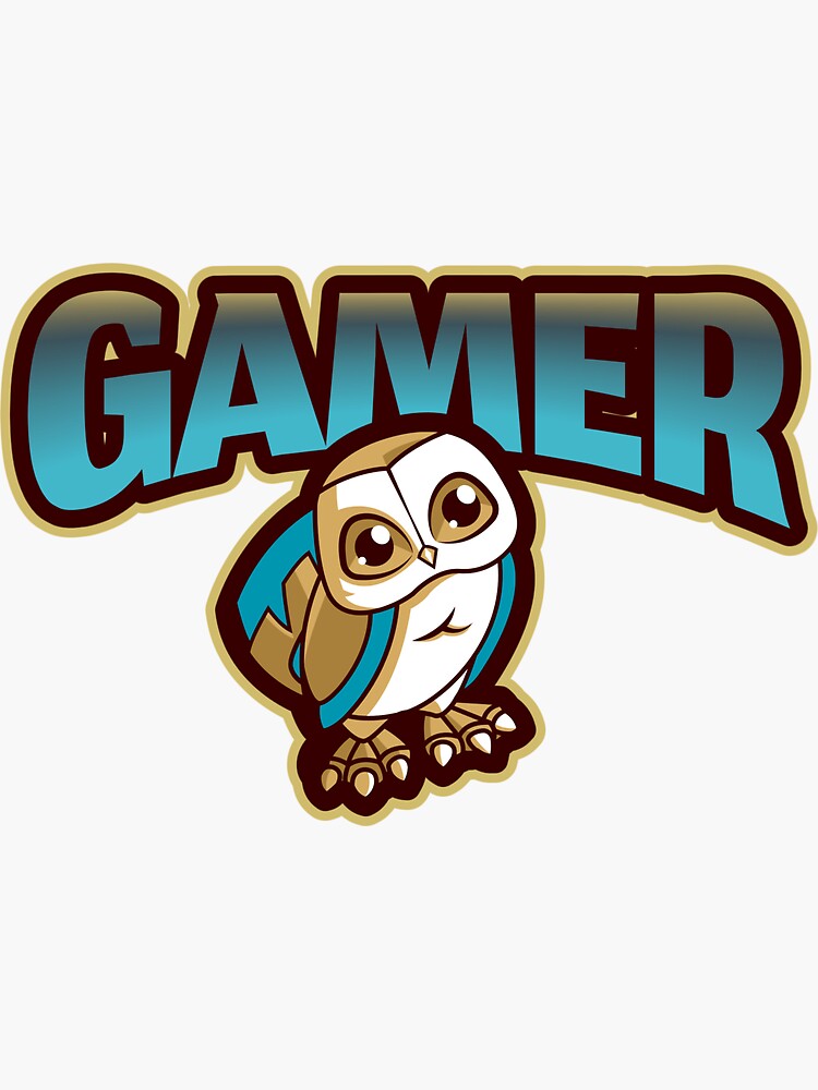 "Gamer with Fantasy Owl Cartoon" Sticker for Sale by PRIVARSHU | Redbubble