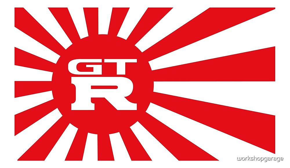 "JDM-RISING-SUN-NISSAN-SKYLINE-GTR" by workshopgarage | Redbubble