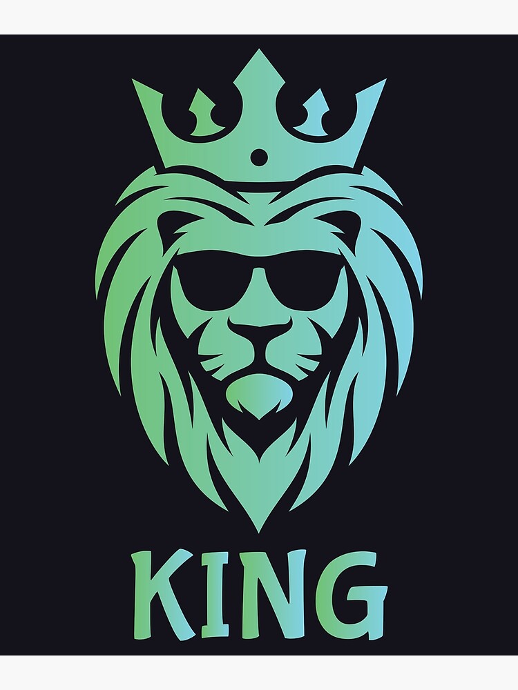 Póster «León con corona - Rey - León - Rey de la jungla - león rudo» de ...