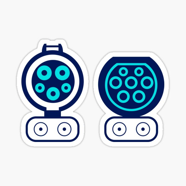 "EV charging. Connector electric car." Sticker for Sale by SHIN100 ...