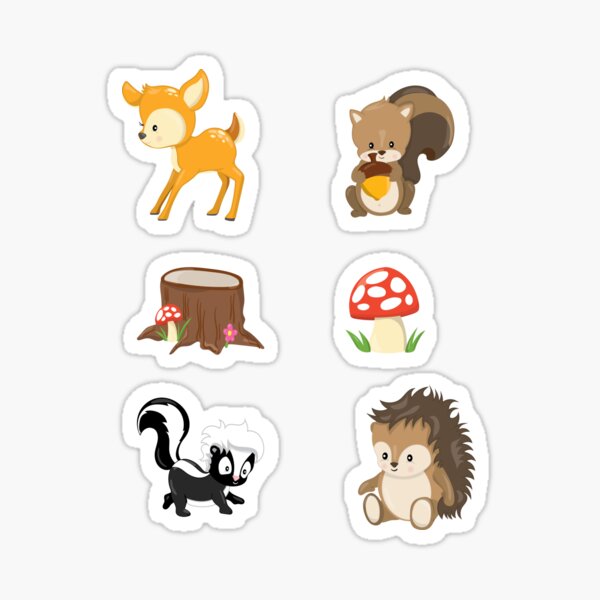 "Woodland Creatures Stickers" Sticker by patdoodles | Redbubble