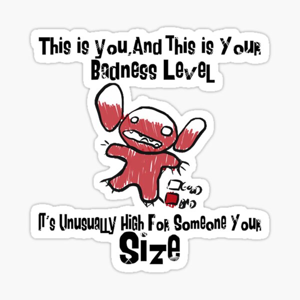 "Lilo and Stitch Badness Level T-Shirt" Sticker for Sale by Zaheroy471 ...