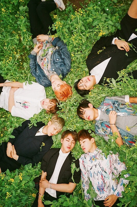 "BTS seven members on Grass" by kpop deals | Redbubble