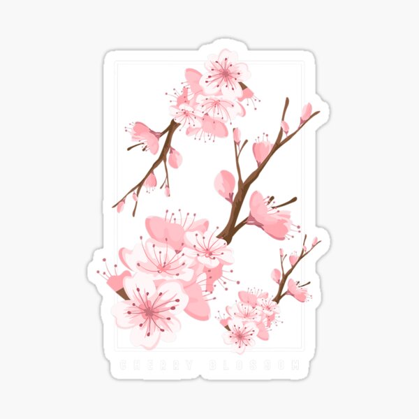 "Japanese Aesthetic Vaporwave Cherry Blossom Glitch Anime " Sticker for ...
