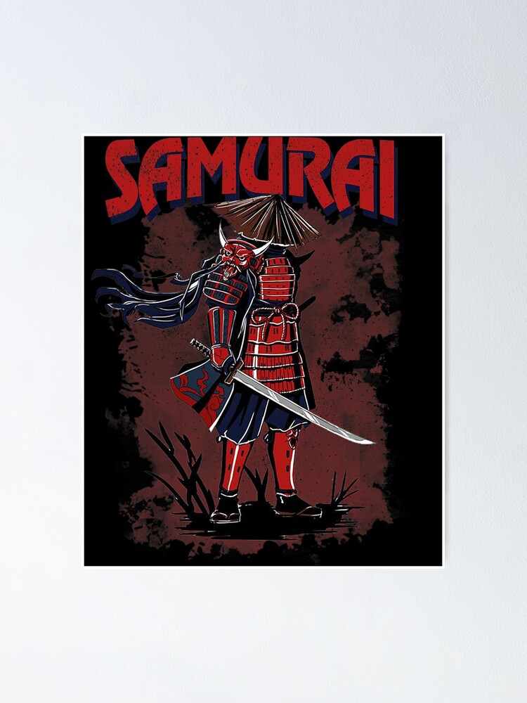 "Japanese Samurai Warrior Bushido Code, Swordsman Skull" Poster for ...