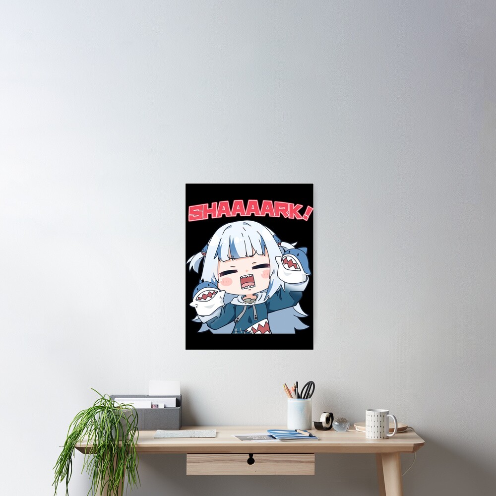 "Hololive Gawr Gura "SHAAAARK!"" Poster for Sale by JonjonArts | Redbubble