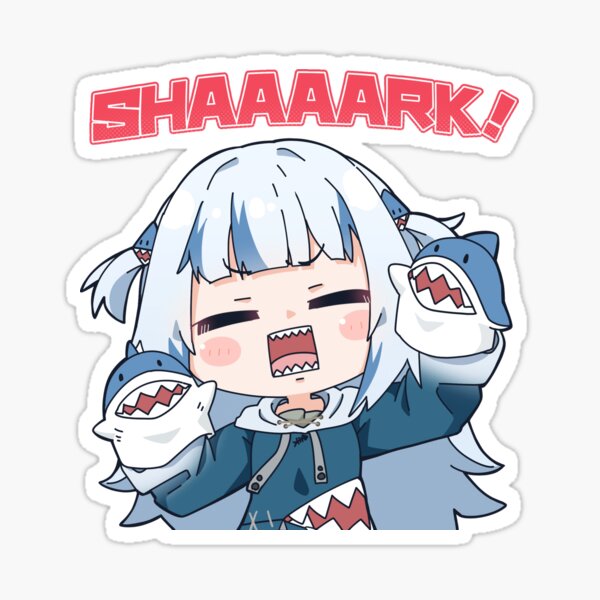 "Hololive Gawr Gura "SHAAAARK!"" Sticker for Sale by JonjonArts | Redbubble