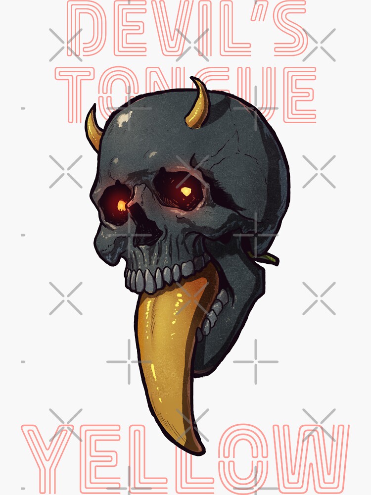 "Devil's Tongue Yellow- Spicy Pepper" Sticker for Sale by OssuanArt ...