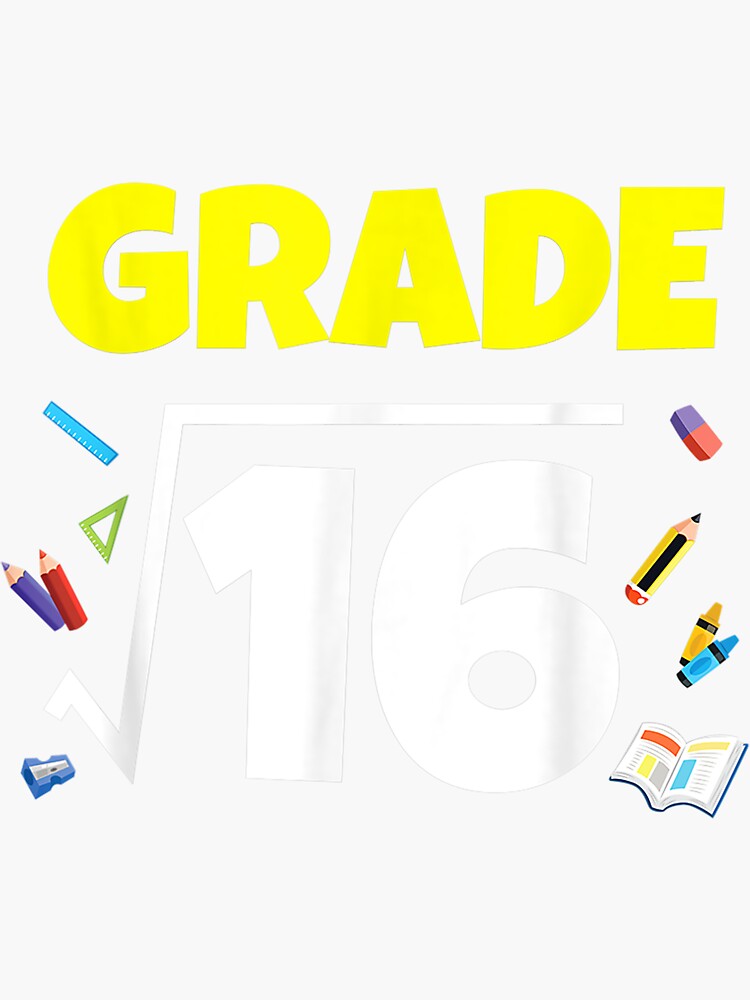"Math Square Root Fourth Grade 4 Back To School T-Shirt" Sticker for ...