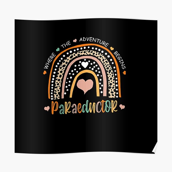 "Paraeducator Crew Para Squad Rainbow Back To School Hoodie" Poster for ...