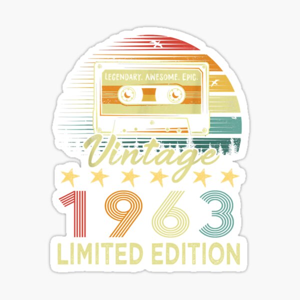 "Vintage 1963 Retro Cassette 1963 59th Birthday 59 Years Old Gift For ...