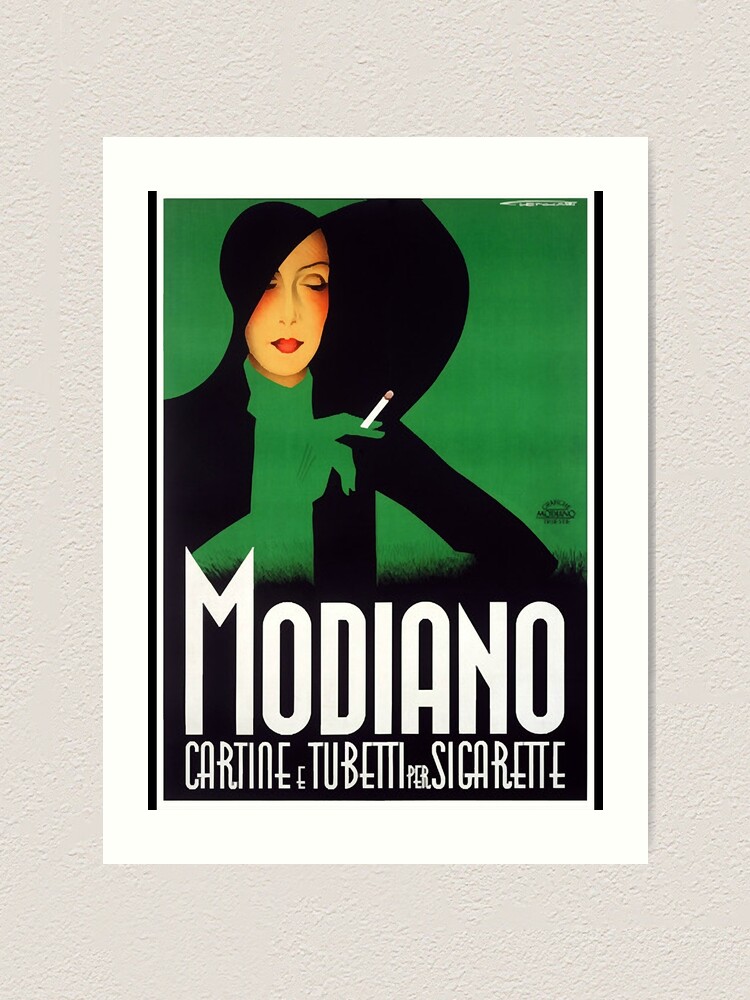 "Vintage Advertising Poster Modiano Cartine e Tubetti per Sigarette ...