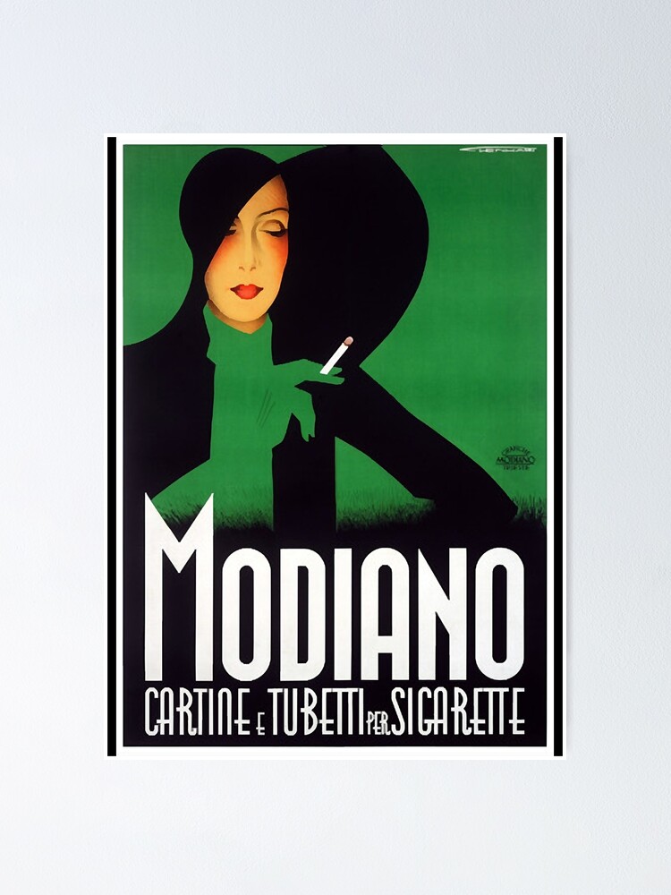"Vintage Advertising Poster Modiano Cartine e Tubetti per Sigarette ...