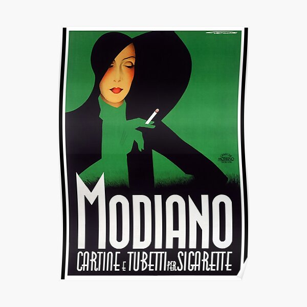 "Vintage Advertising Poster Modiano Cartine e Tubetti per Sigarette ...