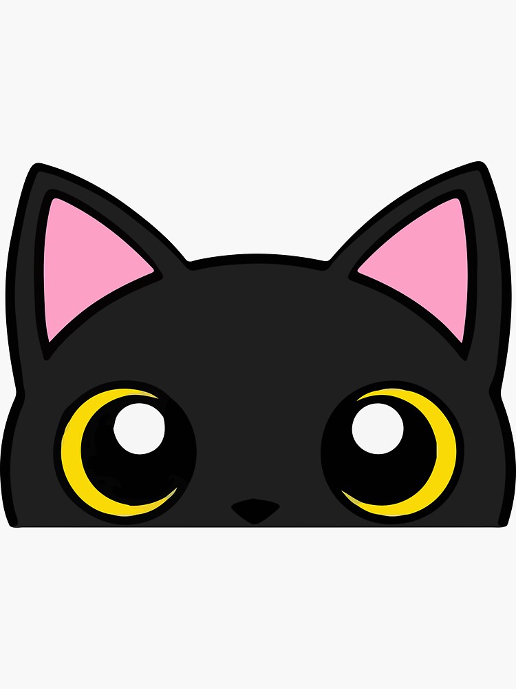 "Black Cat Peeking Peeker" Sticker for Sale by KaydenLee | Redbubble