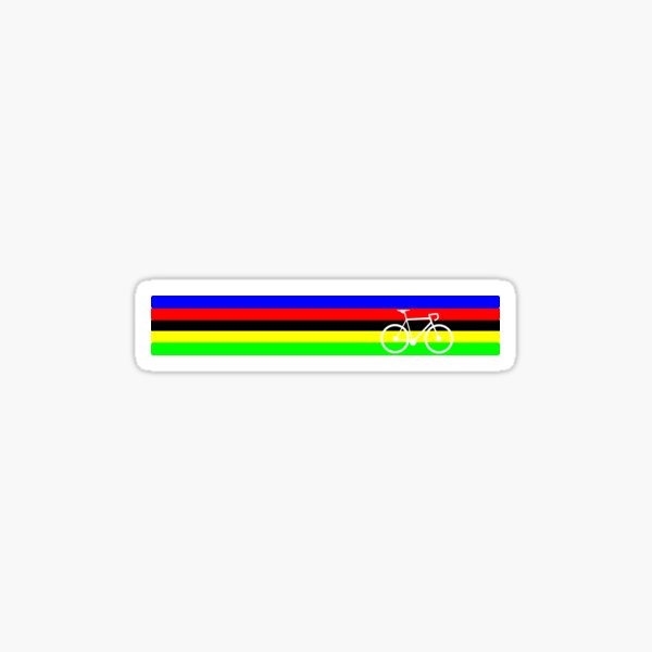 "Road bike cycling rainbow stripes world champion jersey" Sticker for ...