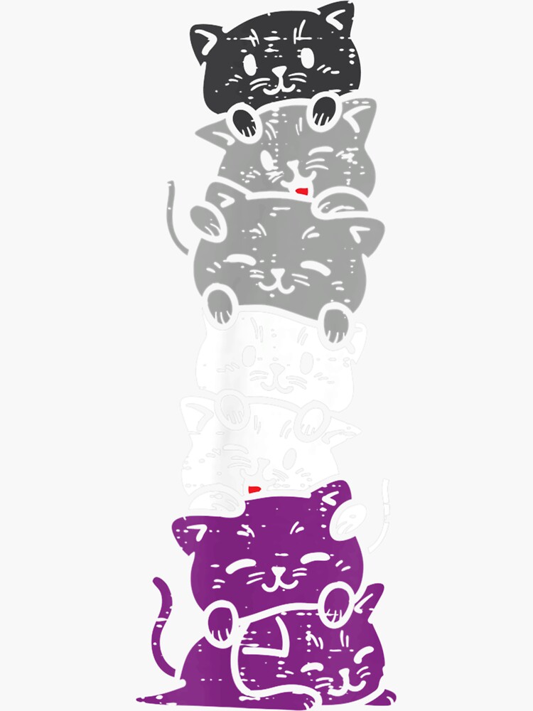 "Cat Stack Asexual Pride Cute Ace Flag" Sticker for Sale by ...