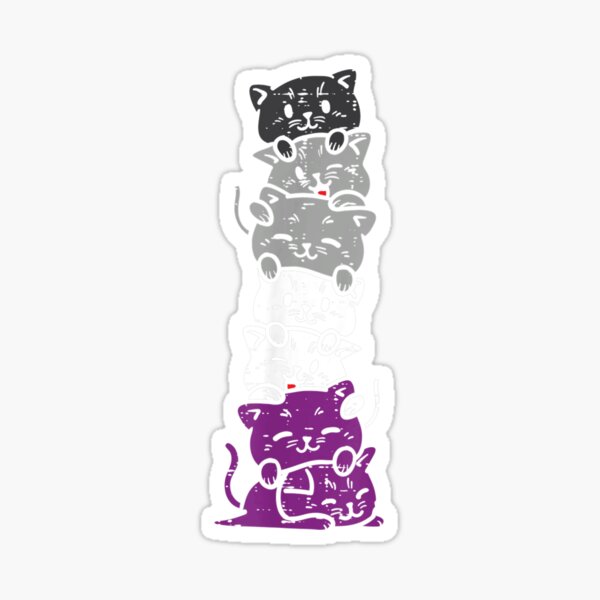 "Cat Stack Asexual Pride Cute Ace Flag" Sticker for Sale by ...