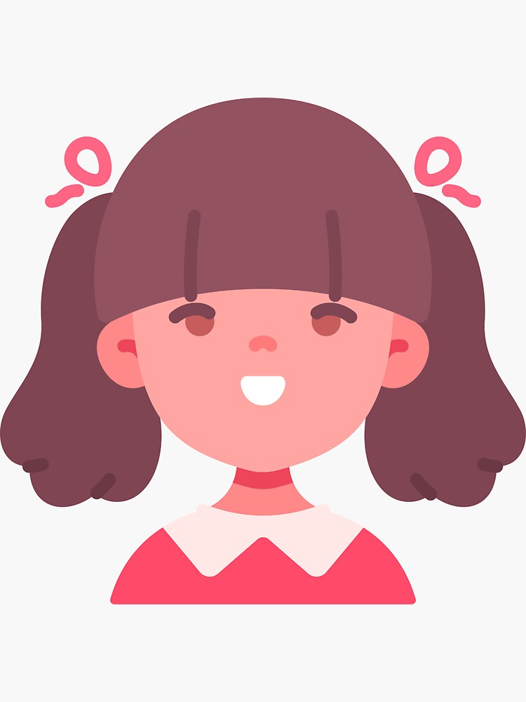 "Girl Face Character" Sticker for Sale by KidsAwesom | Redbubble