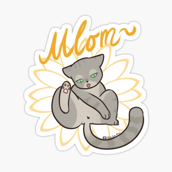 "Mlom Cat" Sticker for Sale by Cera-Miaw | Redbubble