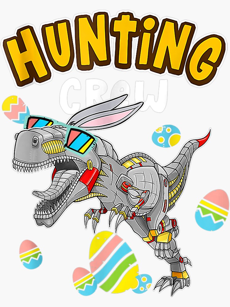 "Robot Dino Egg Hunter" Sticker for Sale by typesake | Redbubble