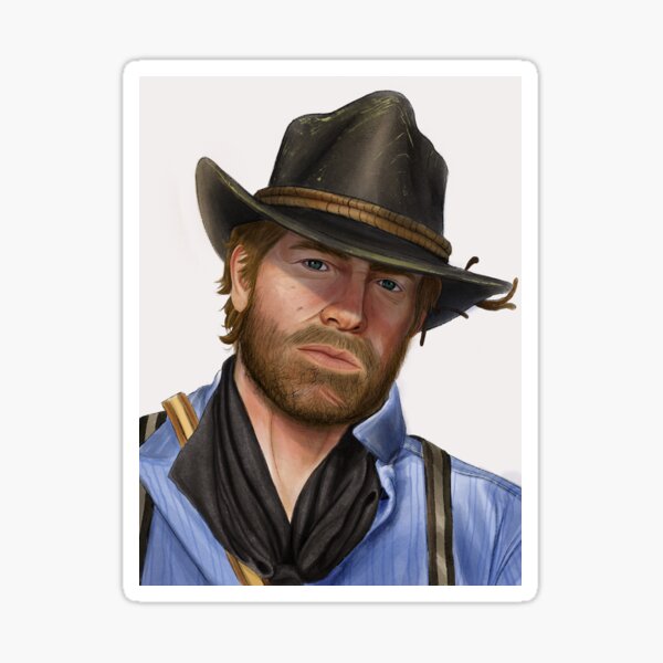 "Portrait of Arthur Morgan" Sticker for Sale by andreworellana | Redbubble