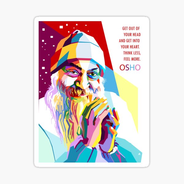 "OSHO - Sri Rajneesh" Sticker for Sale by Davidevilboy | Redbubble