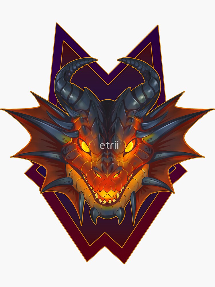 "Fire Dragon " Sticker for Sale by etrii | Redbubble