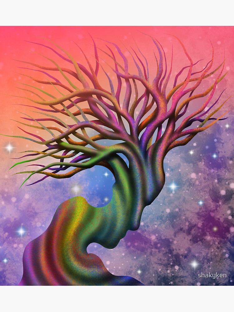 "cosmic tree" Sticker for Sale by shakyken | Redbubble