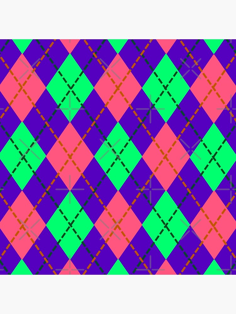 "Argyle Pattern - Cobalt Blue, Neon Green, Pink" Poster for Sale by ...