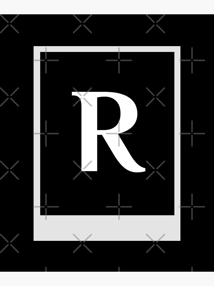 Póster « Letra R Alfabeto texto blanco sobre fondo negro, enmarcado» de ...