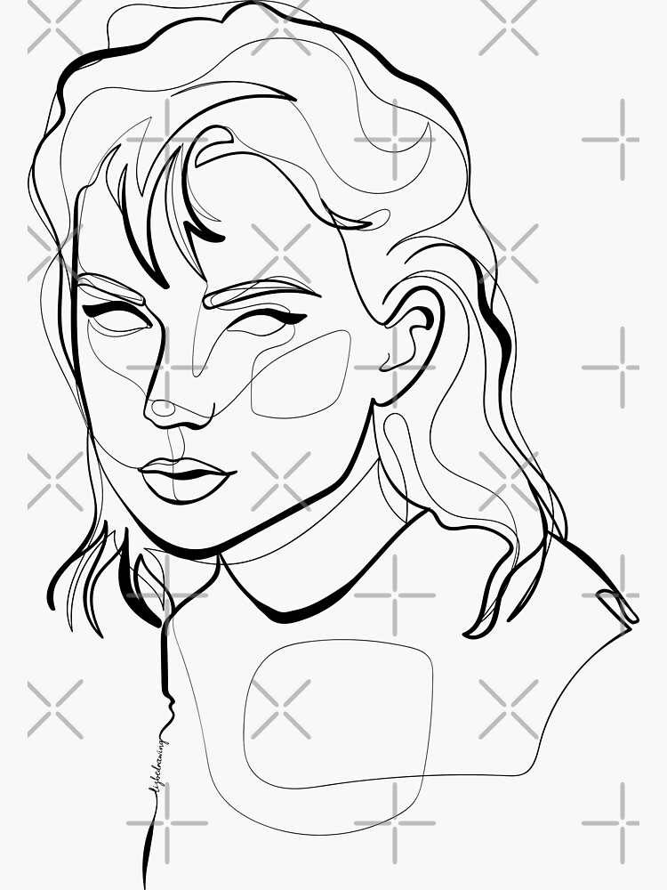 "taylor line illustration" Sticker for Sale by LizbeCoetzee | Redbubble