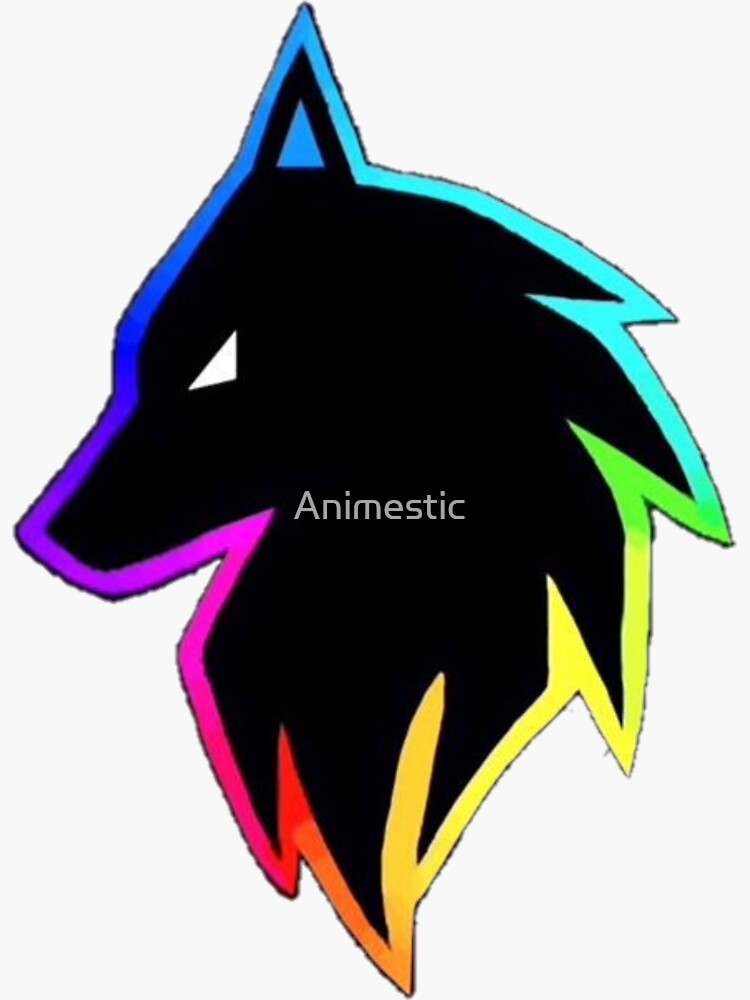 "RGB WOLF " Sticker for Sale by Animestic | Redbubble
