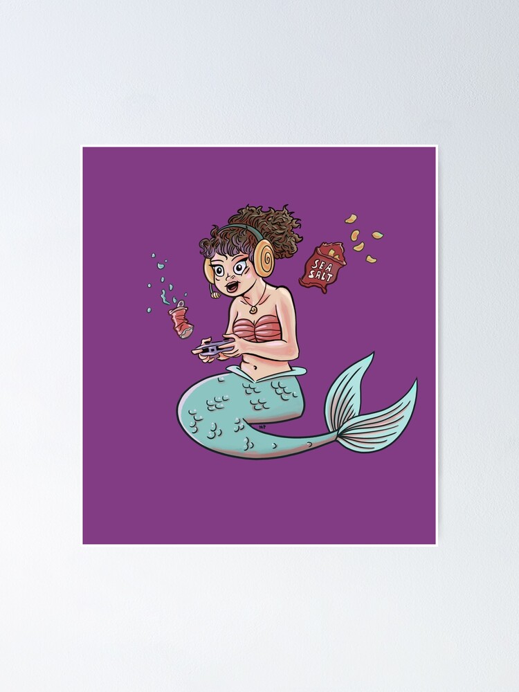 "Gamer Mermaid" Poster for Sale by VanillaMichael | Redbubble