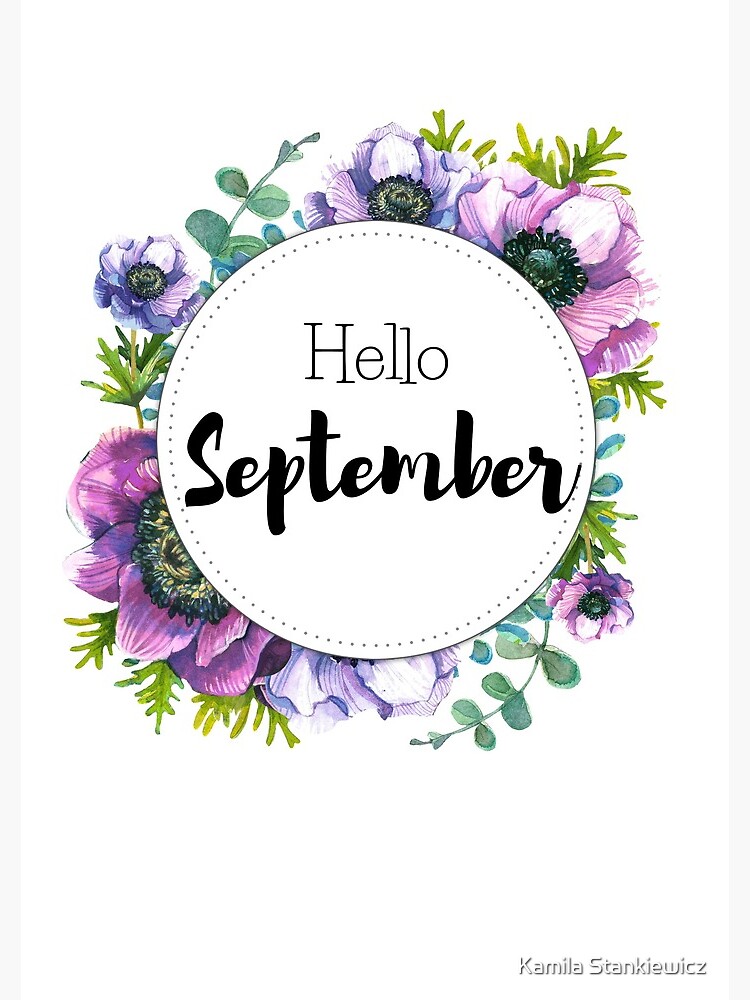 "Hello September - monthly cover for planners, bullet journals" Spiral ...