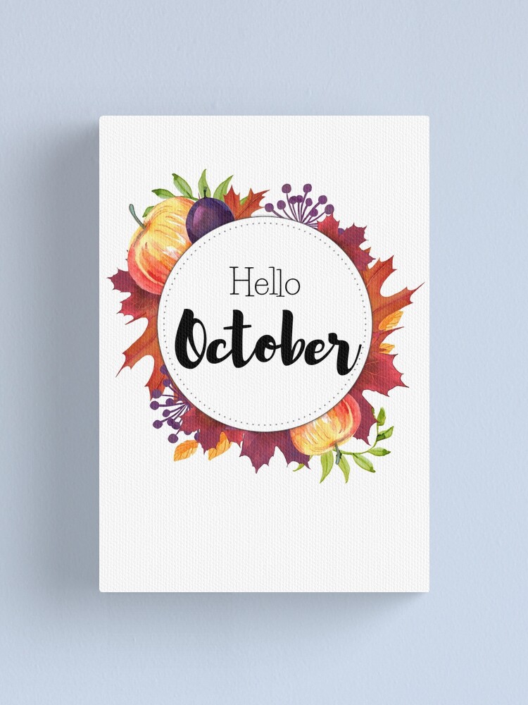 "Hello October - monthly cover for planners, bullet journals" Canvas ...