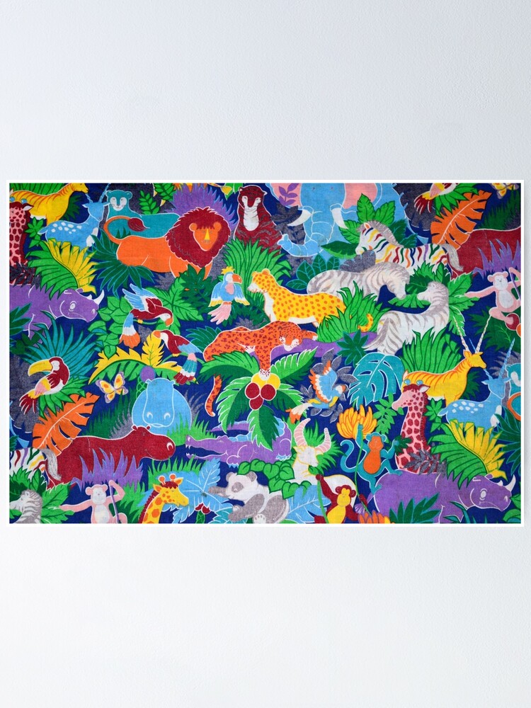 "Colorful Animals In Jungle, Safari Animals" Poster for Sale by ...