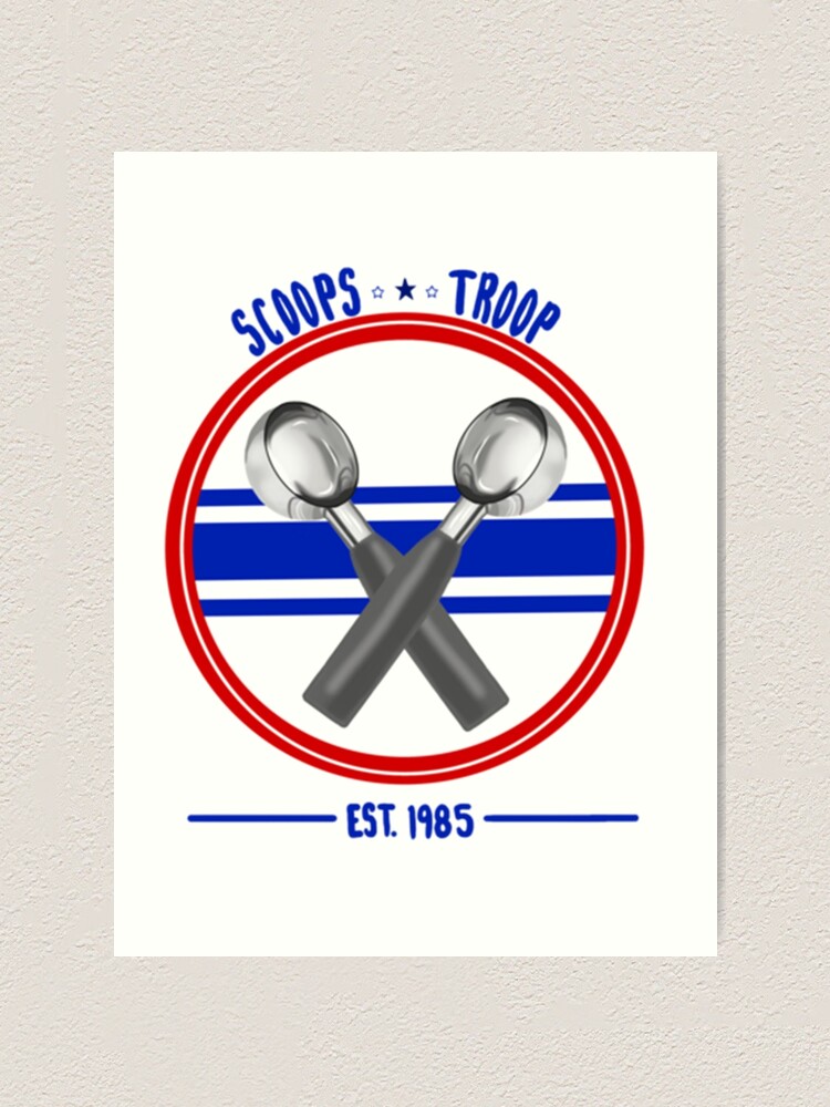 "scoops troop logo stranger things " Art Print for Sale by LynDailey68 ...