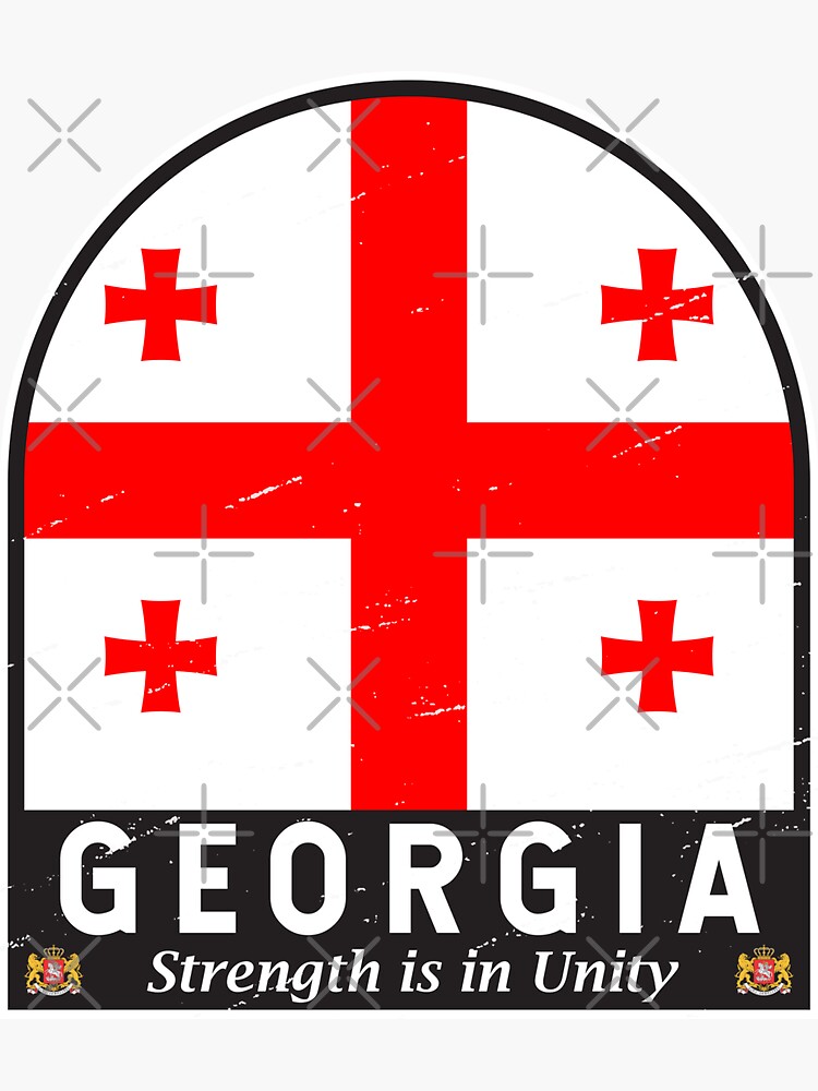 "Georgia Flag Emblem Distressed Vintage" Sticker for Sale by ...