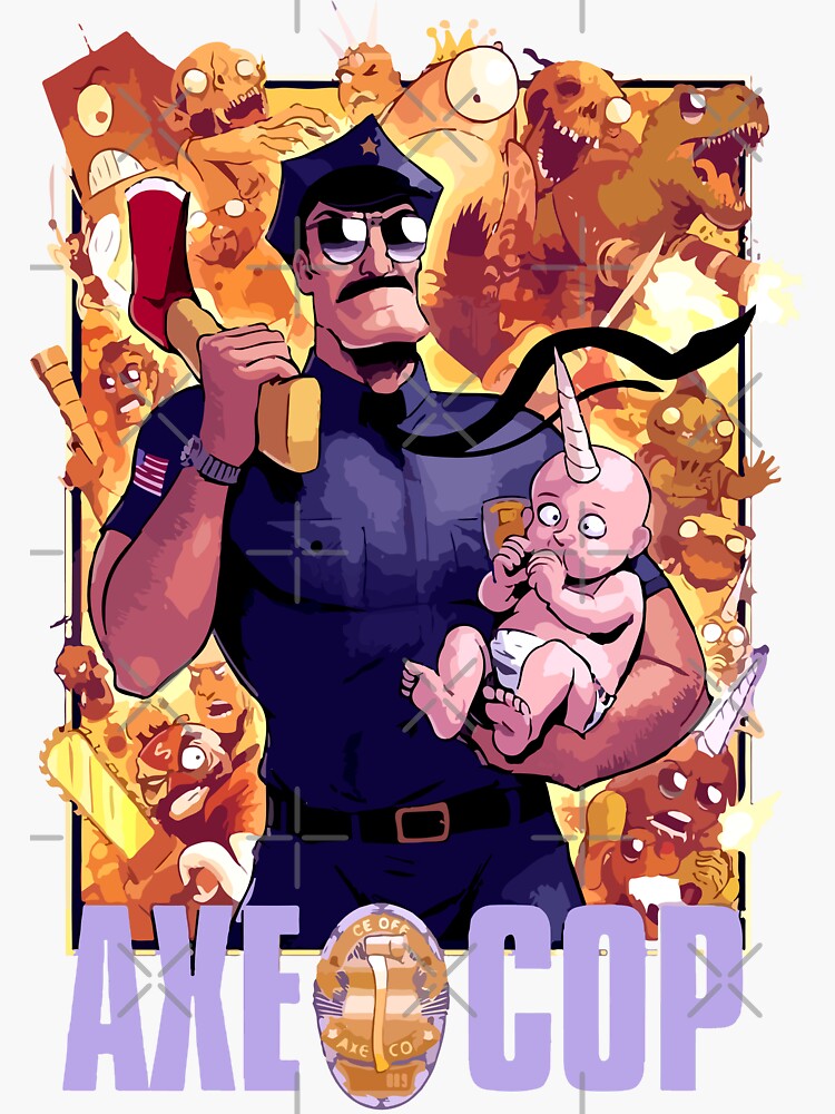 "Axe Cop Merch" Sticker for Sale by xxXVintageXxx | Redbubble
