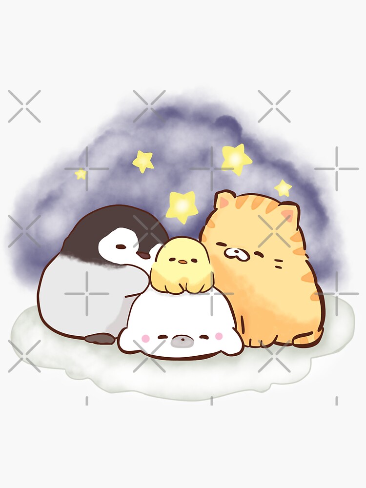 "Sweet Dream | penguin , cat ,chick and seal " Sticker for Sale by ...