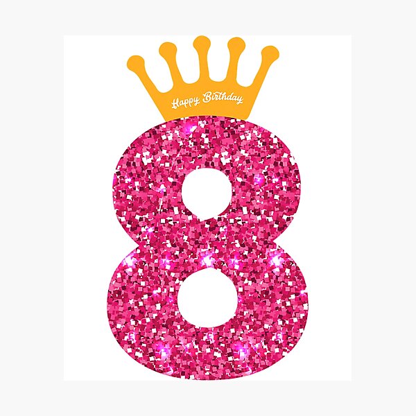 Lámina fotográfica «Camisa de feliz cumpleaños, 8.ª fiesta de niñas, 8 ...