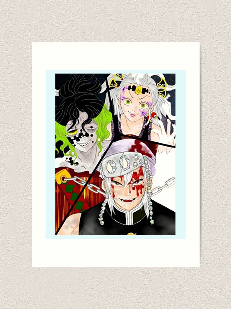 "daki and gyutaro Demon Slayer season 2 Sticker" Art Print for Sale by ...